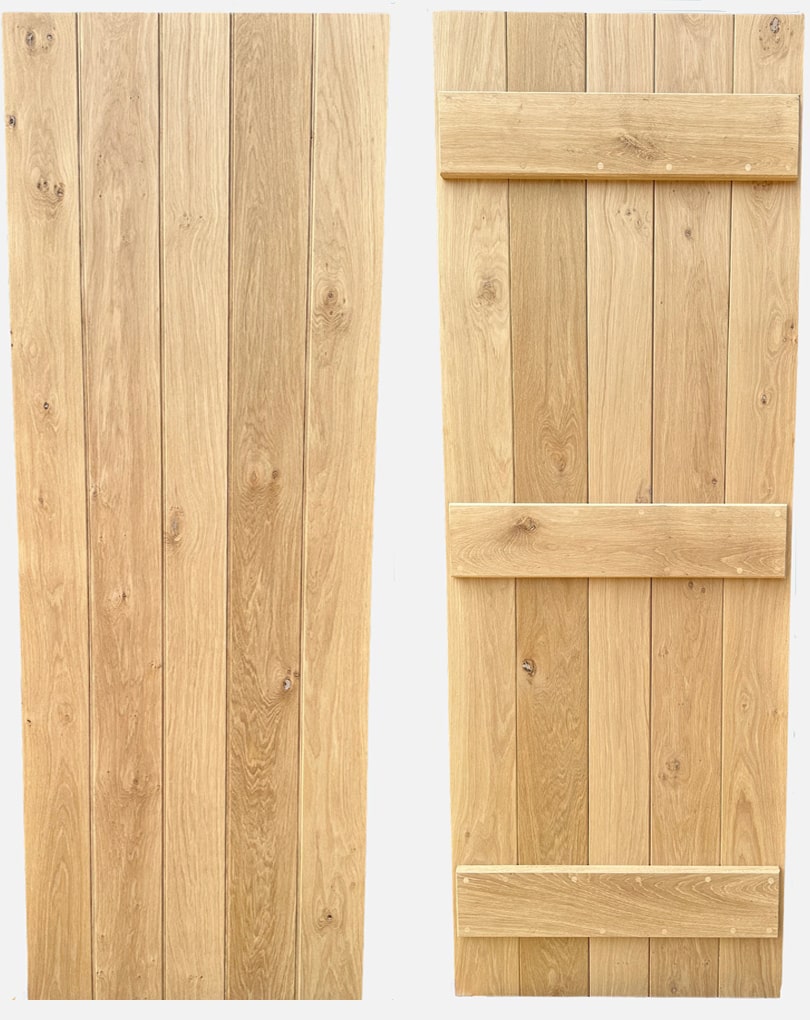 Woodland Premium Solid Oak Character Grade Ledge Doors - Hamiltons ...